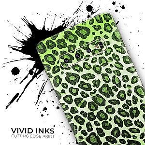 DesignSkinz Vibrant Green Leopard Print Protective Vinyl Decal Wrap Skin Cover Compatible with The Samsung Galaxy S20 (Screen Trim & Back Glass Skin)