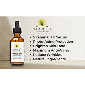 Natural Best Vitamin CE Serum - 2 oz With Ferulic,Hyaluronic Acid, Vitamin C 15% - Made In USA