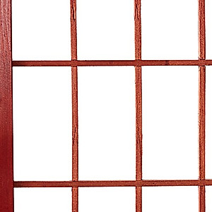 Oriental Furniture 5 ft. Tall Window Pane Shoji Screen - Rosewood - 4 Panels
