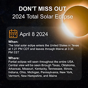 Keyaluo Solar Eclipse Glasses AAS Approved 2024 - ISO 12312-2:2015(E) & CE Certified, 3 Pack Durable Plastic Eclipse Glasses for Direct Sun Viewing