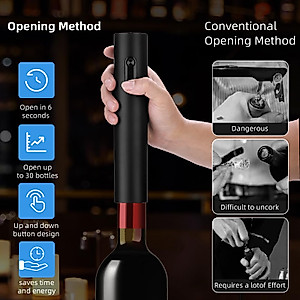 Wine Opener Electric Wine Opener Set Wine Bottle Opener Set Battery Wine Electric Opener with Foil Cutter Vacuum Preservation Stoppers Wine Dispenser