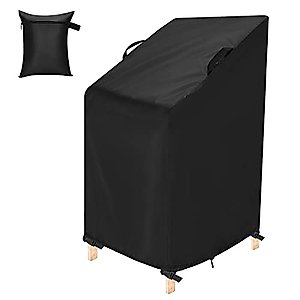 Vickay Stackable Patio Chair Cover Waterproof Outdoor Chair Cover Heavy Duty Lawn Patio Furniture Covers 25.6" L x 25.6" W x 47" H