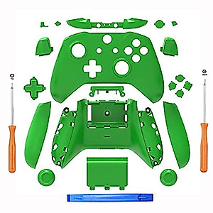 SN-RIGGOR Replacement Housing Full Shell Set Full Buttons Set Faceplates ABXY Buttons RB LB Bumpers for Xbox One S Slim Controller (3.5 mm Headphone Jack) S Controller Repair Parts (Yellow)