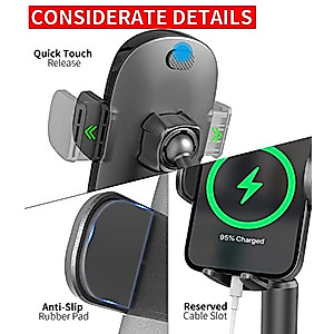 APPS2Car Solid Cup Holder Phone Mount for Car Truck with Quick Extension Long Arm Fast Swivel Adjustable Height 360 Rotatable, Low Profile Universal Mobile Mount Compatible with All Cell Phone iPhone