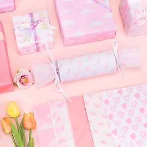 Larcenciel Tissue Paper, 50 Pcs Baby Feet Print Pink Tissue Paper for Gift Bags Gift Wrapping, Cute Baby Girl Design Tissue Paper Gift Wrap for Baby Shower, Birthday, Anniversary, Craft, 19.7x13.8in