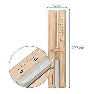Navaris Sauna Hourglass Sand Timer - 15 Minutes Wood Sand Timer for Saunas - Wall-Mounted 15 Minute Hour Glass Made of Pine Wood 11.6" x 2.95" x 1.57"