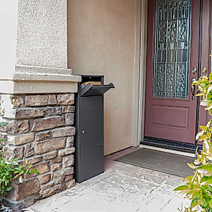 Barska Large Package Delivery Parcel Mail Steel Drop Box for Porch with Tamper-Resistant Drop Slot & Key Lock