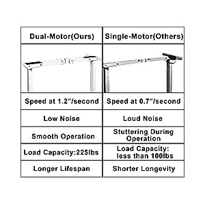 Frassie Dual Motor 48'' Electric Standing Desk Adjustable Height Table Sit Stand Computer Desk for Home Office