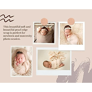 giggle angel Newborn Baby Photography Props Baby Photo Wrap Blanket for Baby Girl Pearl Decor Wrap Set with Headband