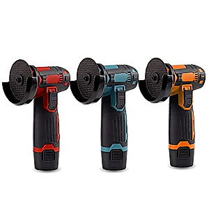 YInonma Angle Grinder, 12V Cordless Brush Angle Grinder Kit, Ginding disc 3 Inch/76mm, Lightweight Angle Grinder Tool w/ 2PCS 1300mAh Lithium-Ion Battery & Char-ger, Ergonomic Button Position for R