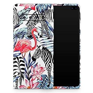 DesignSkinz Tropical Flamingo and Zebra Jungle Protective Vinyl Decal Wrap Skin Cover Compatible with The Samsung Galaxy S20 (Screen Trim & Back Glass Skin)