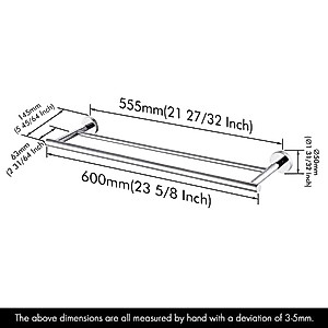 KES 23.6-Inch Double Towel Bar SUS304 Stainless Steel Bathroom Kitchen Towel Holder Dual Towel Rail Rustproof Wall Mount Polished Finish, A2001S60