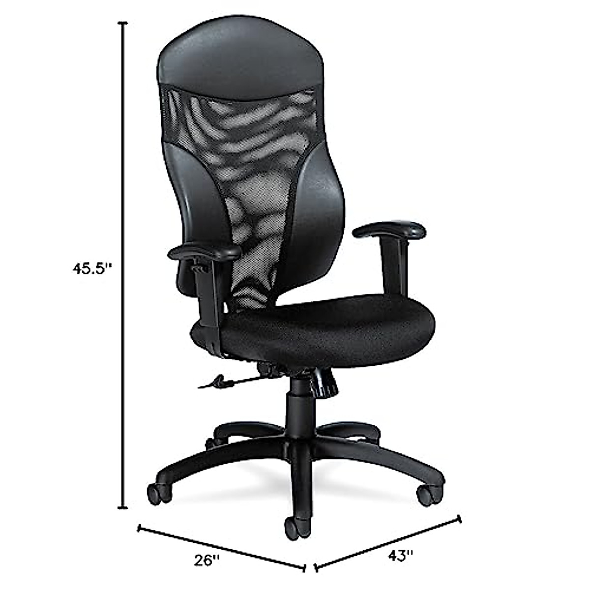 Global Tye Mesh Management Series High-Back Swivel/Tilt Chair, Black