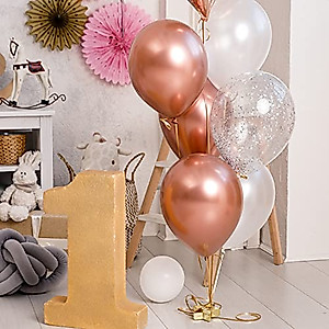 Metallic Rose Gold 5 inch 50pcs Pink Gold Latex Party Balloon Chrome Balloons for Wedding Engagement Anniversary Birthday Party Decorations