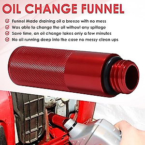 Extended Run Gas Cap with Brass Hose Fitting, Mess Free Oil Change Funnel, Magnetic Oil Dipstick Upgrade Red Aluminum for Honda EU3000i EU2000i EU1000i Generator