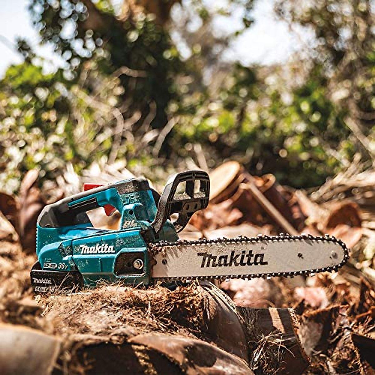 Makita XCU08PT Lithium-Ion Brushless Cordless (5.0Ah) 18V X2 (36V) LXT 14" Top Handle Chain Saw Kit, Teal