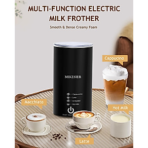 MIKESIER 3IN1 Single Serve Coffee Maker for K Cup & Ground, Small Coffee Machine with Milk Frother, 6-14oz Brew Size, 28oz Water Tank, Adjustable Drip Tray