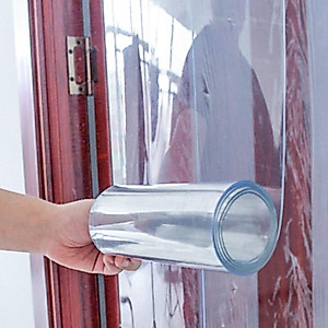 PVC Plastic Air Conditioner Partition Curtain，Clear Waterproof Commercial Industrial PVC Plastic Door Curtain 0.08”Thick for Warehouse Doors, Walk-in Freezers (Size : 120x220cm/47.24x86.61in)