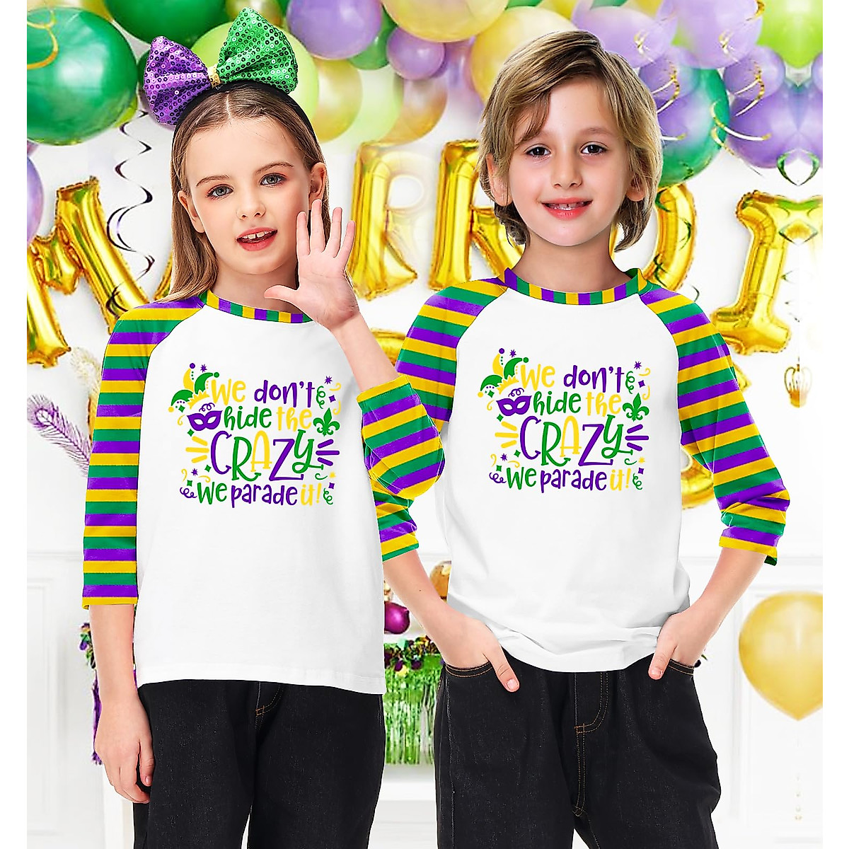 Boys Thanksgiving Shirts Girl's Raglan Sleeve Thankful Grateful Blessed Shirt Color Block Tee 11-12 Years