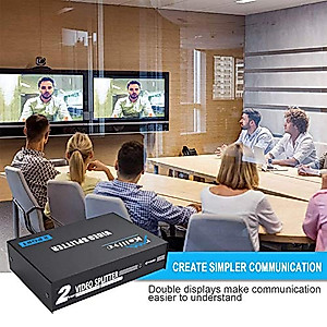 KELIIYO VGA Splitter 2 Port Powered Video Splitter with AC Adaptor 1 to 2 VGA Duplicator Support 1920X1440 Resolution 220 MHz Bandwidth for Screen Duplication
