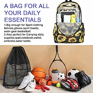 Bluboon Mesh Backpack for Girls Kids See Through School Bookbag with Mesh Drawstring Bag Semi-Transparent Beach Bag Daypack Gear Backpack