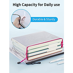 JARLINK 18 Pack 8 Sizes Zipper Mesh Pouch, Waterproof Zipper File Bags Document Pouch Multipurpose Travel Bags for Office Supplies Cosmetics Travel Accessories