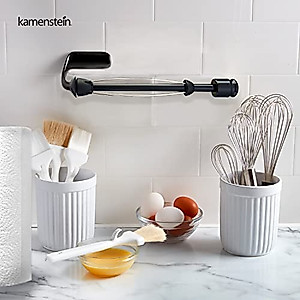 Kamenstein 5136780 Perfect Tear Patented Wall Mount Paper Towel Holder with Rounded Finial, 14-Inch, Black