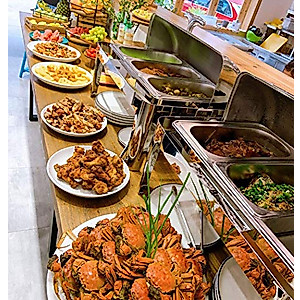 Chafing Dish Electric Food Warmer Chafer Chafing Dish Commercial Rectangular Buffet Servers and Warmers - Keep Food Being Fresh and Delicious - 9L (C)