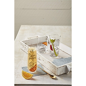 Mud Pie Alcohol Ingredients Brunch Glasses, 1 Count (Pack of 1), Mimosa