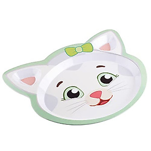 Daniel Tiger Mealtime Feeding Plates - Set of 4, Cute Dishes for Kids w/ Daniel Tiger, Trolley, Katerina Kitty Cat & Elaina - Divided Compartments for Portion Control & Healthy Eating, Dishwasher Safe