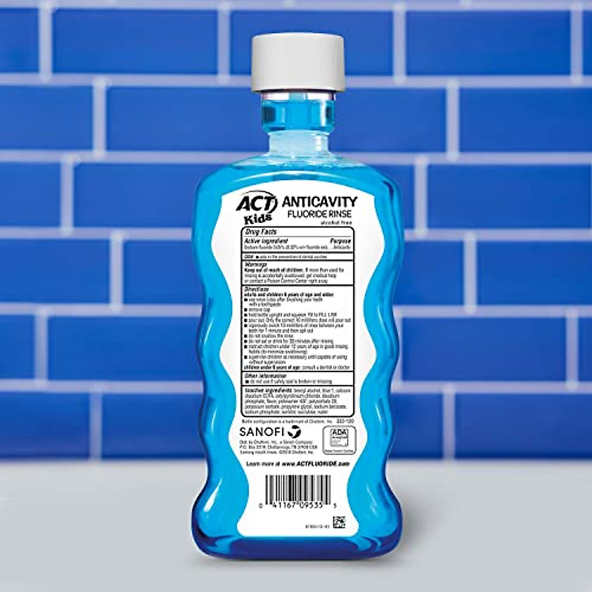 ACT Kids Anticavity Fluoride Rinse Pineapple Punch 16.9 fl. oz. Accurate Dosing Cup, Alcohol Free