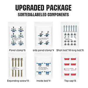 ECO-WORTHY Adjustable Multi-Pieces Solar Panel Mounting Brackets Kit System for 1-4pcs Solar Panels