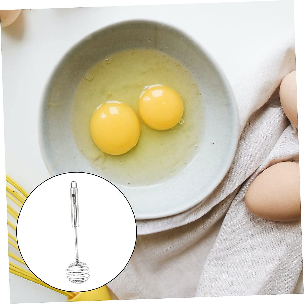 SHOWERORO Stainless Steel Beater Whisk Hand-held for Cooking Whisk for Sauce Beverage Non Design