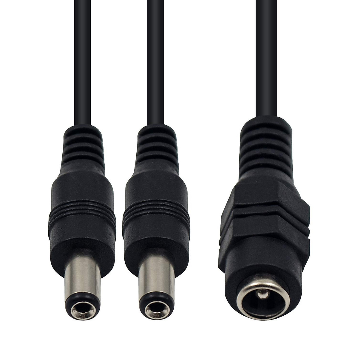 Duttek CCTV Power Splitter Cable, DC 5.5x2.1mm 1 Female to 2 Male Splitter Cable 2 Way DC Power Cable Y Splitter for CCTV Security Camera/IP Camera/DVR Standalone/LED Strip (40CM/15.74Inch)