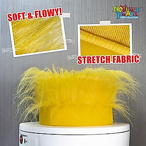 Novelty Place Yellow Hairy Costume Headband - Fun and Fuzzy Crazy Hair Wig Troll Hair Costume Accessories - Perfect for Sports Parties, Costume, Cosplay, and Halloween - Fit Kids, Teens and Adults