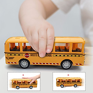 CORPER TOYS Bus Toys Die Cast Metal Toy Cars Pull Back School Bus Double Decker London Vehicles Friction Powered City Sightseeing Tour Bus Play Vehicle Toy Set for Kids 4 Pack