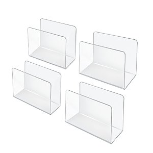 Azar Displays 255080 Small Standing File Holder/Sorter Desk Organizer, 4-Pack, Clear