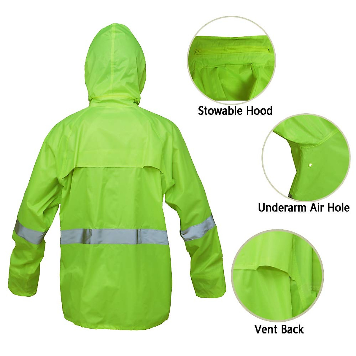 RainRider Rain Coat for Men Women Waterproof Hi-Vis Rain Suits Gear Jacket with Pants Workwear (Hi-Vis,XXX-Large)