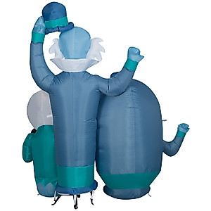 Gemmy Airblown Haunted Mansion Hitchhiking Ghosts Scene Disney, 6 ft Tall, Blue