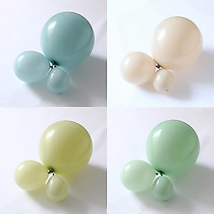 136PCS Dusty Green Blue Balloon Garland Arch Kit Green Ash Mist Green Blue Haze Fog Blue Sand White Gold Balloons for Boho Baby Bridal Shower Wedding Birthday Party Decorations