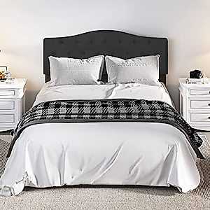 YITAHOME Upholstered Headboard, Linen Tufted Upholstered Headboard with Diamond Tufted, Headboards for Full/Queen Size Bed - Grey