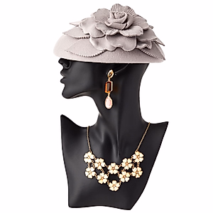 Juvale Jewelry Display for Selling Necklaces, Pendants, Earrings, and Chains, Necklace Bust Mannequin for Boutique, Retail, Small Business, Trade Show (Black, 7.5x11x2 in)