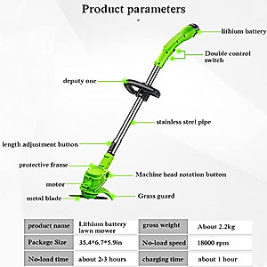 Wireless Weeder Electric Lawn Mower Rechargeable Lithium Electric Weeder Small Household (Size : 2)