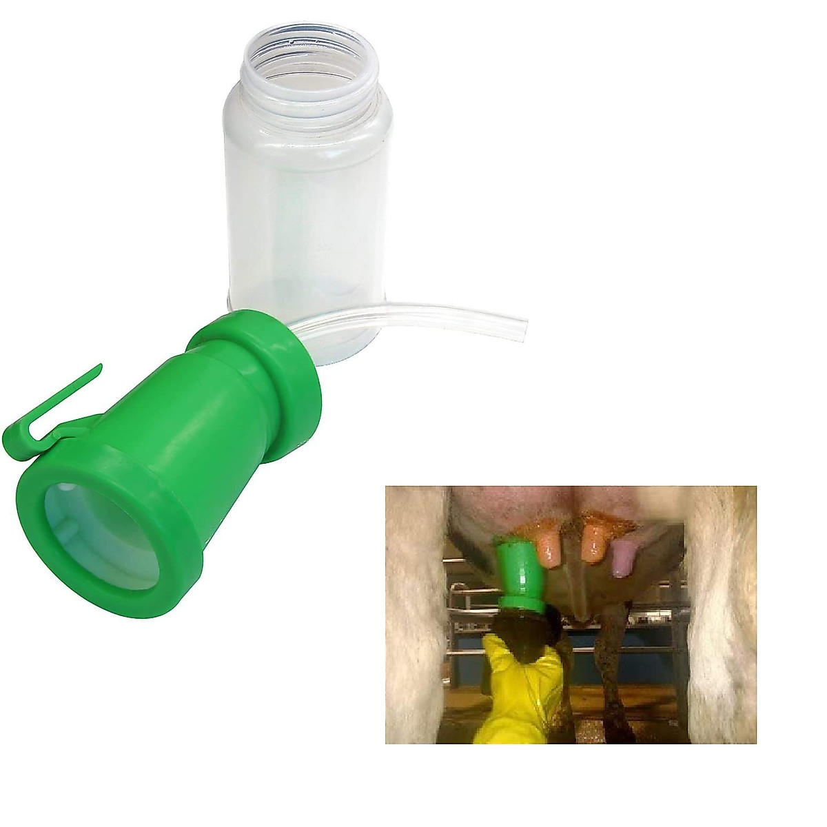 Teat Dip Cup, Goat Milk Cup Non Reflow Nipple Dip Cup Cow Sheep Goat Nipple Teat Green Milking Products