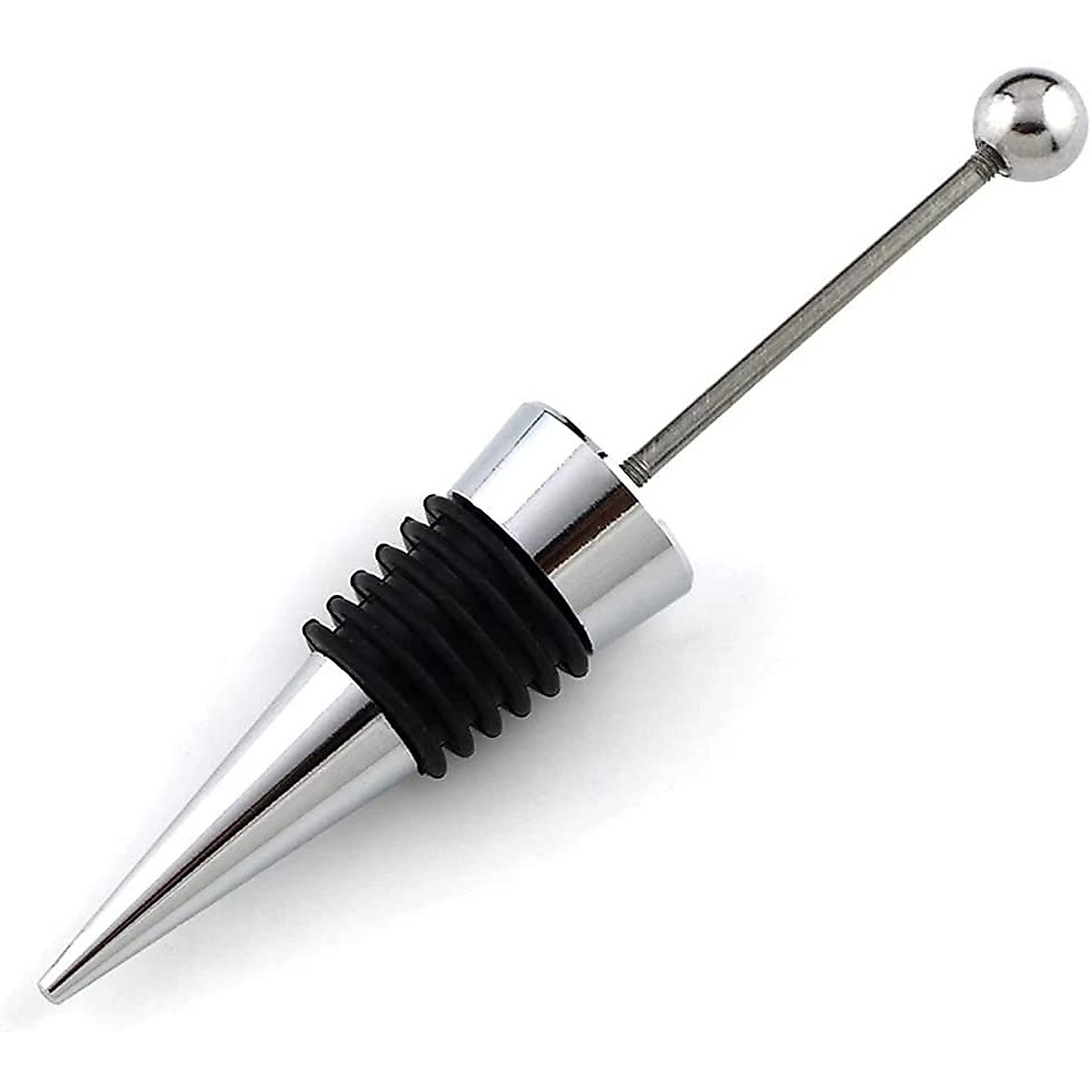 10Pcs Gadget Add a Bead Rhinestone Lampwork Decorative Beaded Wine Bottle Stopper Zinc Alloy Silver Beadable Bottle Sto