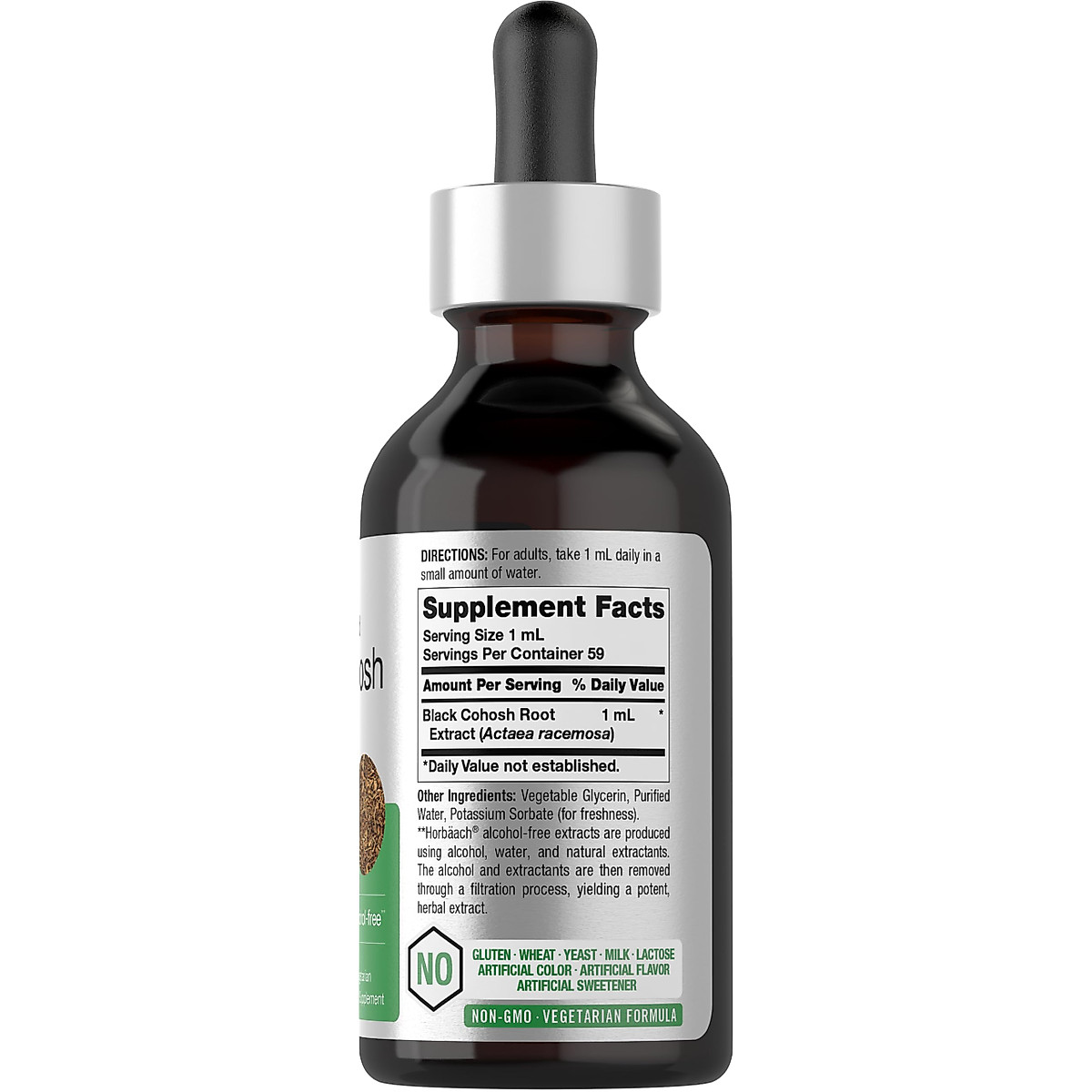 Horbäach Black Cohosh Root Tincture | 2 fl oz | Liquid Extract | Alcohol Free Herb Drops | Vegetarian | Non-GMO, Gluten Free Supplement