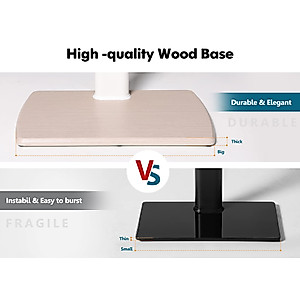 FITUEYES Swivel Floor TV Stand for 32 to 70 Inch TVs Tall Universal TV Stand Mount with Sturdy Wood Base, Space Saving for Corner Bedroom White