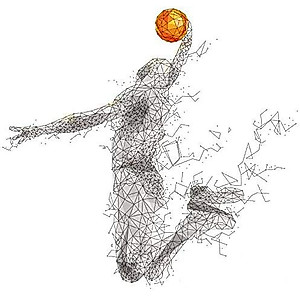 3D Wall Decal Removable Basketball Player Sticker for Kids Bedroom Living Room Playroom DIY Sport Wall Decal Art,Silhouette Wall Decals Stickers for Boy Rooms