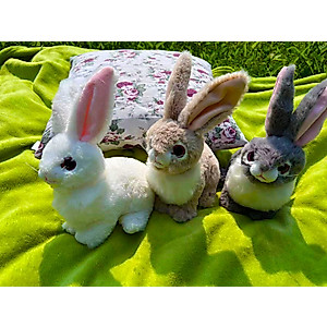 Marsjoy 12" White Easter Bunny Plush Toy, Soft Stuffed Animal Rabbit, Realistic Gift for Kids, Toddlers, Baby