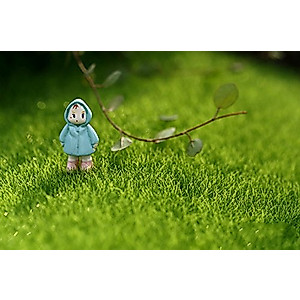 SUN-E 4 Pcs Life-Like Fairy Artificial Grass 6''x 6'' Miniature Ornament Garden Dollhouse Garden DIY Grass Home Office School Indoor Decoration